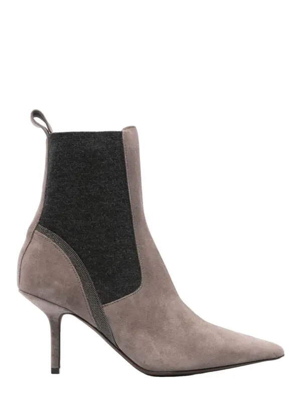 Brunello Cucinelli Monili Chain-detail 85mm Boots - Grey