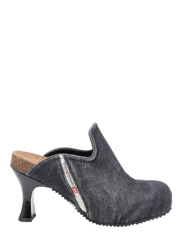 Diesel D-woodstock 80mm Denim Mules - Black
