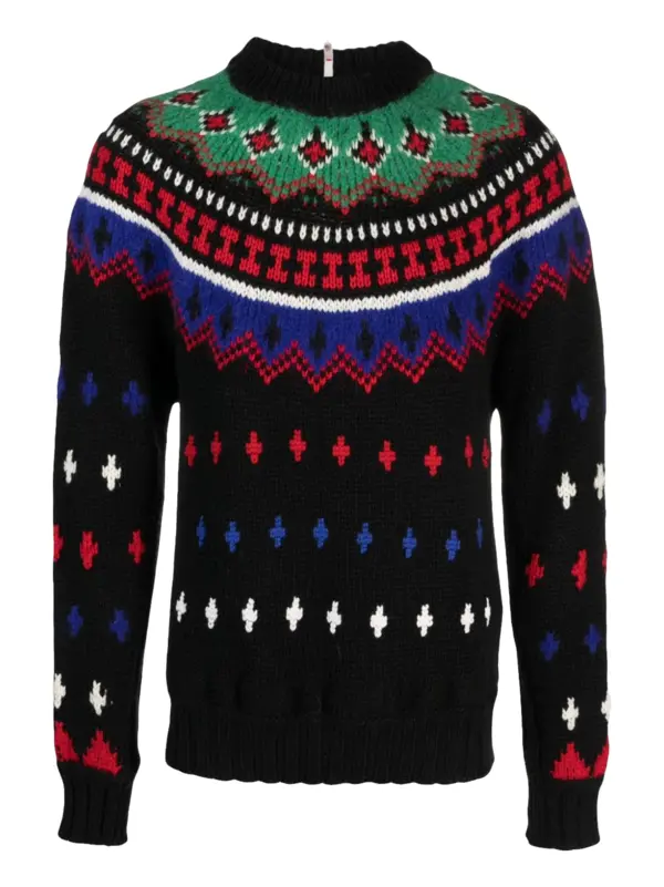 Moncler Ribbed-knit Jacquard Jumper - Black