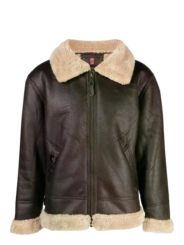 Alpha Industries B3 Fl Faux-leather Jacket - Brown