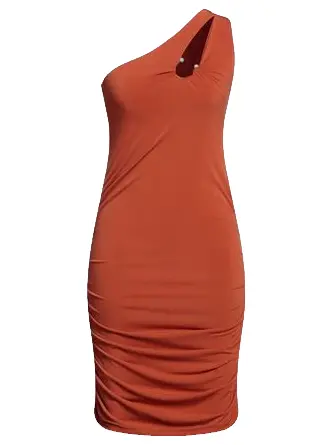 ANGELA MELE MILANO Mini One-shoulder Dress - Brown