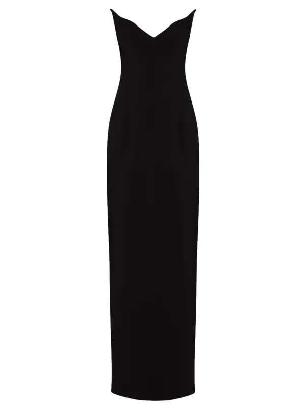 MONOT Plunging Neckline Gown - Black