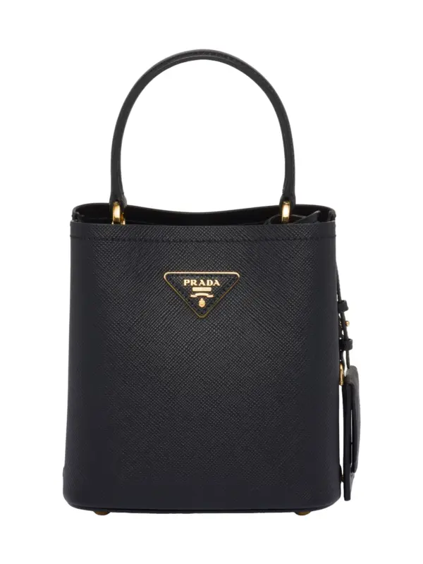 Prada Panier Small Saffiano Leather Bag - Black