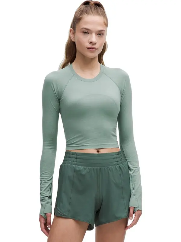 Lululemon Swiftly Tech Cropped Long-sleeve Shirt 2.0 - Crater Blue