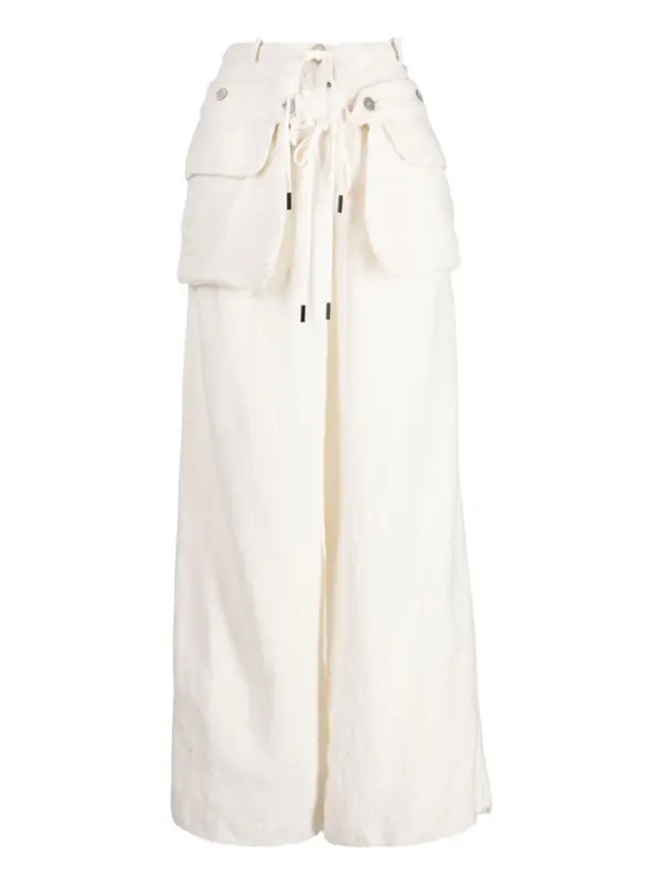 Masnada Detachable-belt Wide-leg Trousers - Neutrals