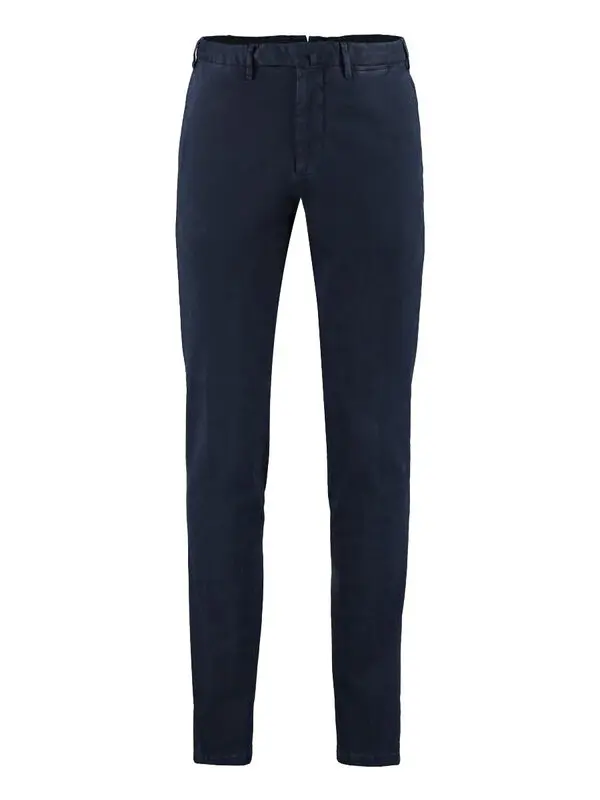 THE (ALPHABET) The Stretch Cotton Chino Trousers - Blue