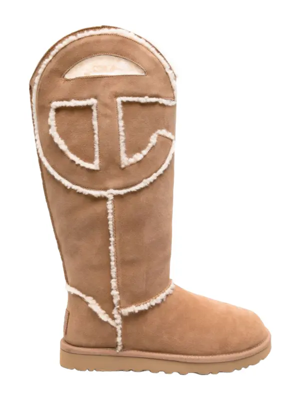 UGG X Telfar Logo-patch Suede Boots - Neutrals