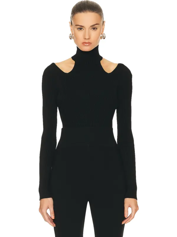 Alaïa Cut Out Bodysuit Top - Noir Ala?a