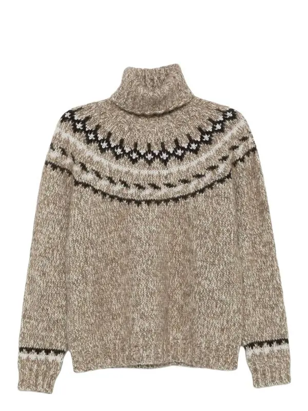P.a.r.o.s.h Wool Blend Fair Isle Jumper - Beige