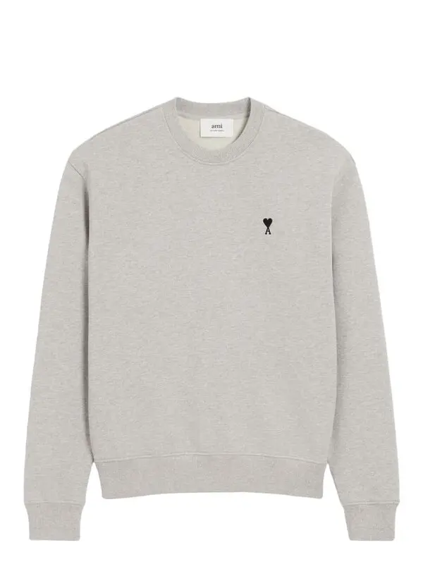 Ami Sweatshirt With Black Heart - Grey