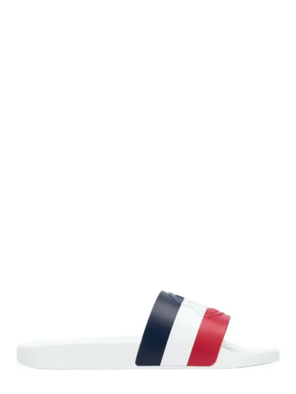Moncler Basile Embossed Slides - White