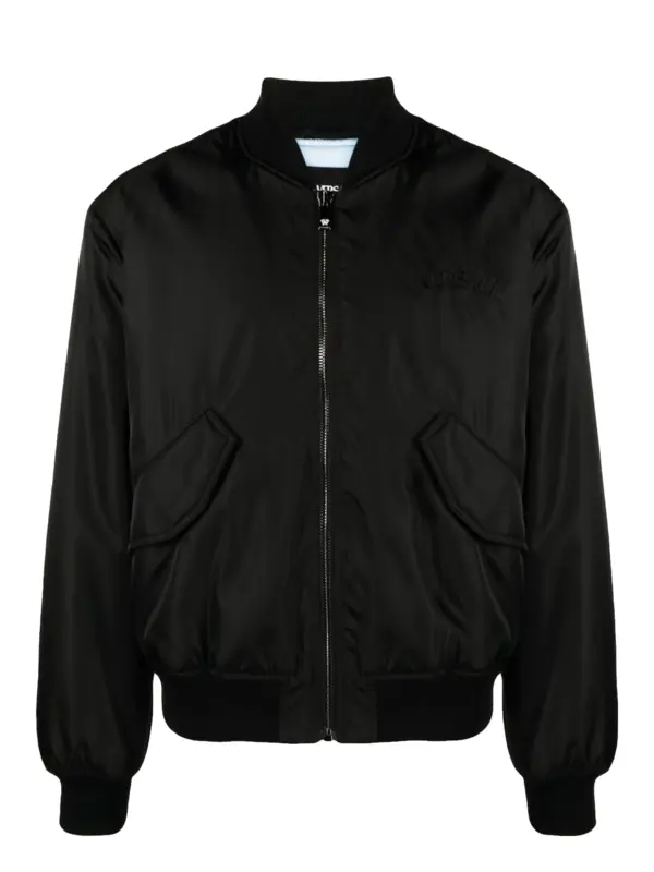 Versace Logo-embroidered Bomber Jacket - Black
