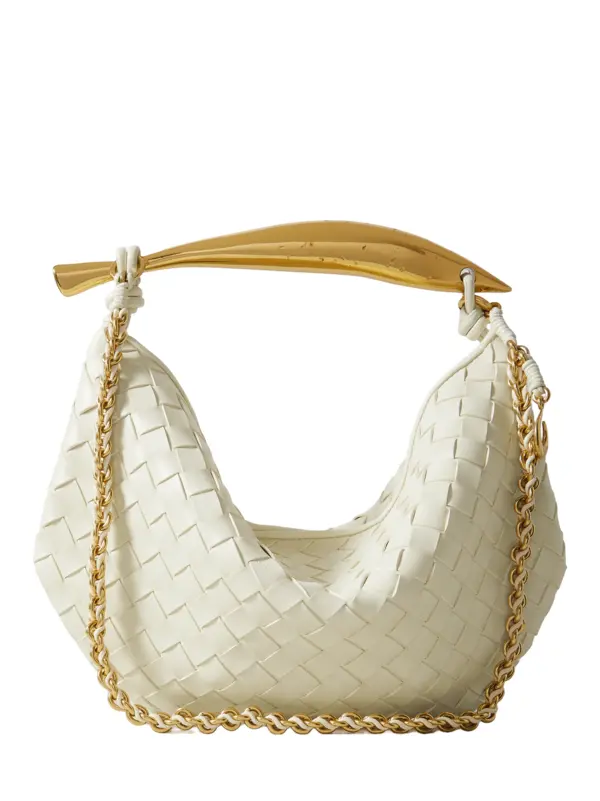 Bottega Veneta Sardine Small Intrecciato Leather Shoulder Bag - Neutrals