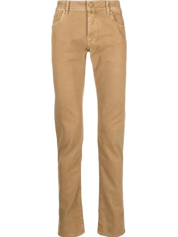 Jacob Cohen Mid-rise Cotton Chino Trousers - Brown