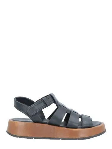 MJUS Leather Fisherman Sandals - Black