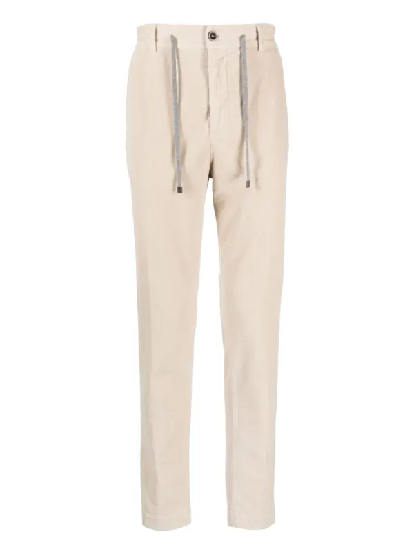 Peserico Drawstring-waist Corduroy Trousers - Neutrals