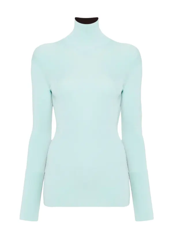 WALES BONNER High-neck Long-sleeve Top - Blue