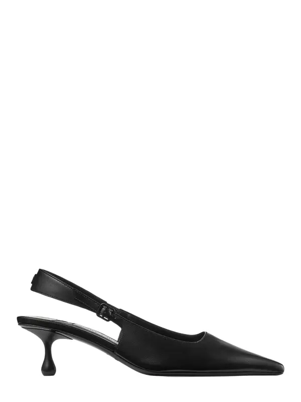JIMMY CHOO Amel 50 Leather Slingback Pumps - Black
