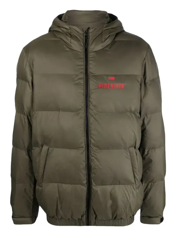 HIDE&JACK Logo-embroidered Hooded Padded Jacket - Green