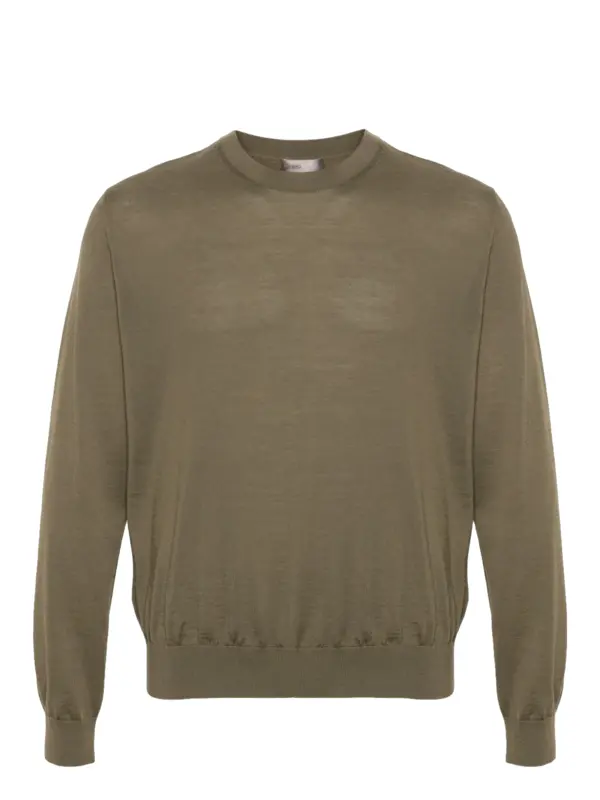 Herno Logo-plaque Crew-neck Jumper - Green