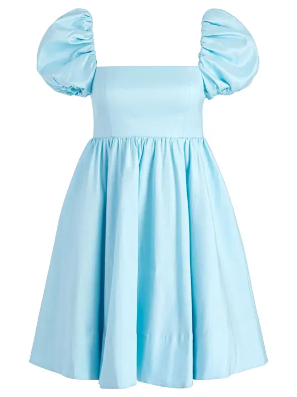 Alice + Olivia Sharilyn Puff-sleeves Minidress - Blue