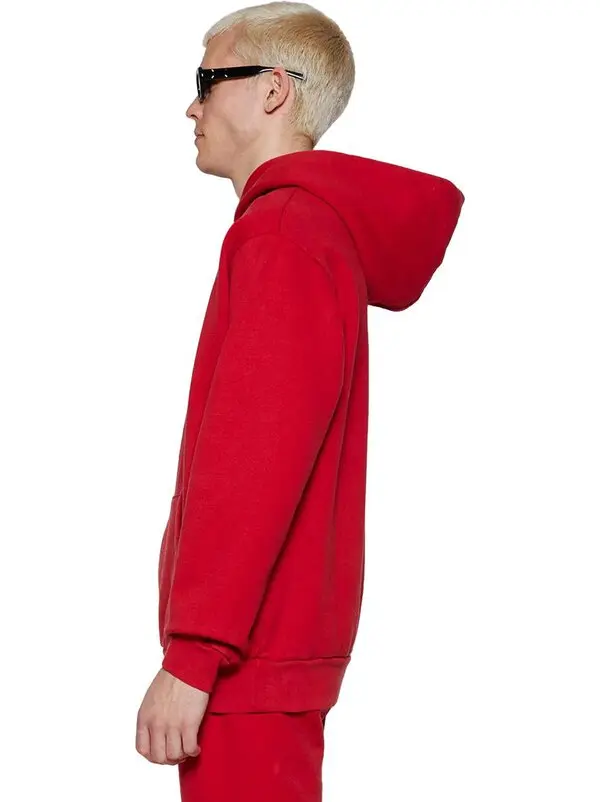 DON'T TRUST ANYONE Embroidered Hoodie - Red