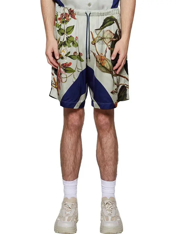 Dries Van Noten Piperi Printed Shorts - Grey