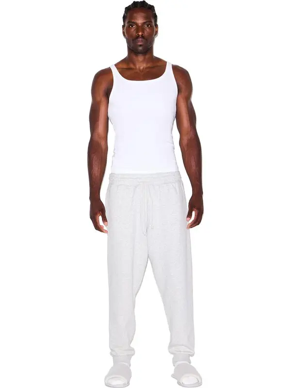 SKIMS Fleece Lounge Tapered Jogger - Light Heather Grey