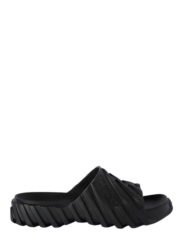 Off-White Exploration Embossed Slides - Black