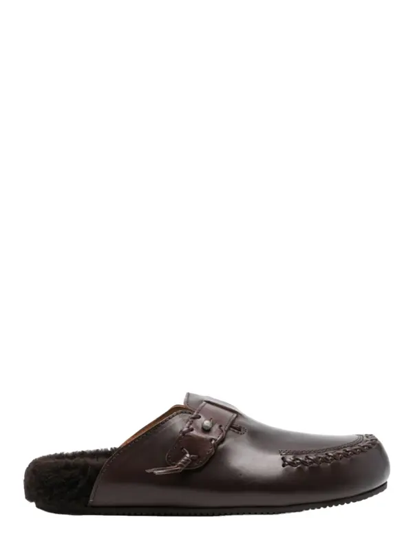 BOTTERO Glamping Leather Slippers - Brown