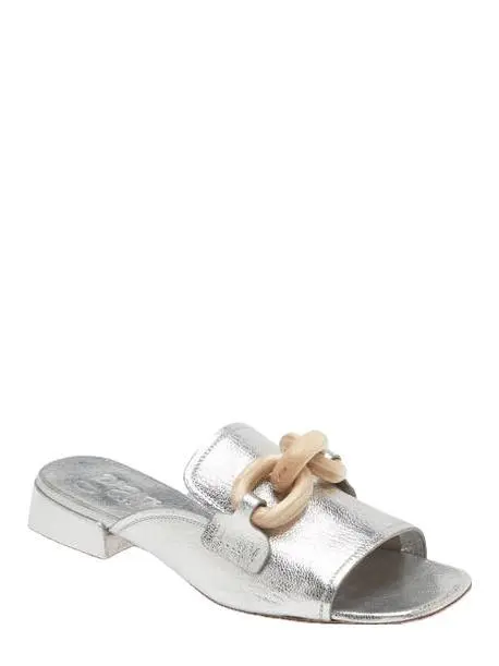 PEDRO GARCIA Enna Slide Sandal - Silver Petitgrain Lame