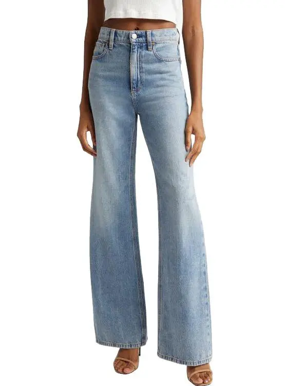 Alice + Olivia Weezy Wide Leg Jeans - Sadie Lt Vintage Blue