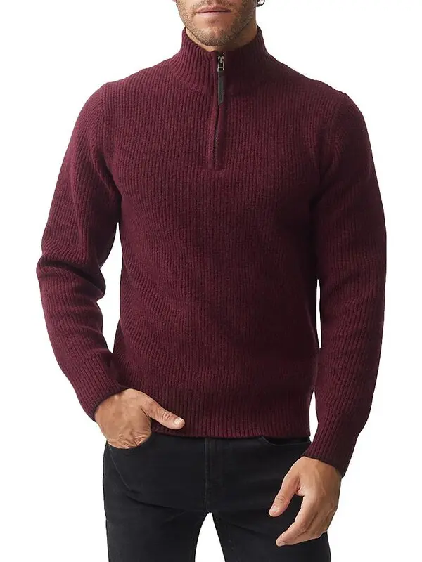 Rodd & Gunn Robbies Road Quarter Zip Sweater - Berry