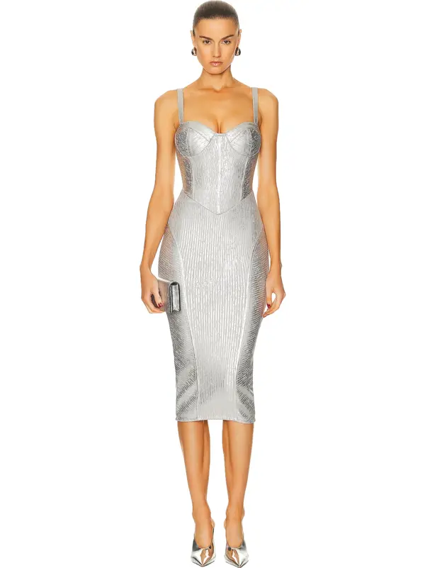 Retrofete Zora Knit Dress - Coated Silver
