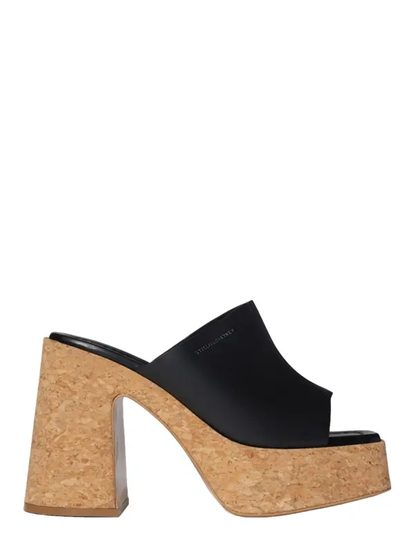 Stella McCartney Skyla Cork Platform Sandals - Black