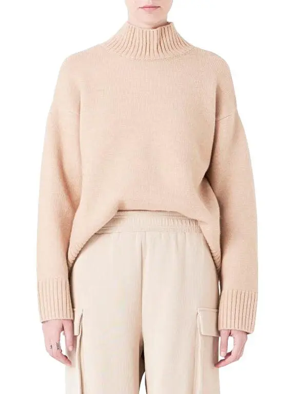 GREY LAB Turtleneck Sweater - Caramel