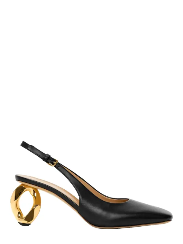 JW Anderson Chain-heel Slingback Sandals - Black