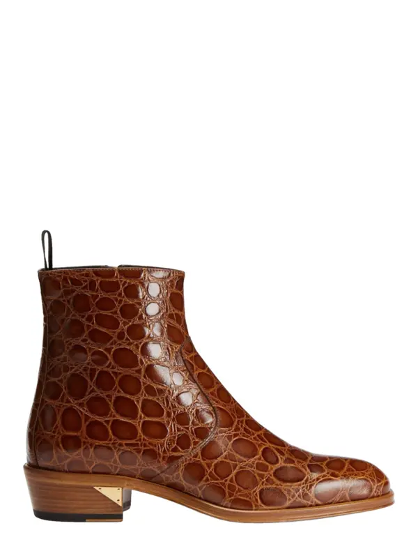 GIUSEPPE ZANOTTI Fabyen Leather Ankle Boots - Brown