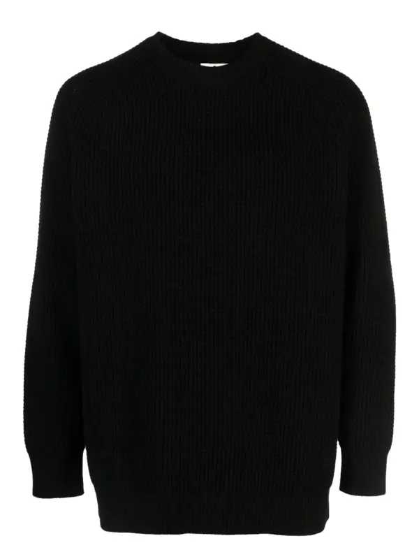 TEN C Waffle-knit Wool Jumper - Black