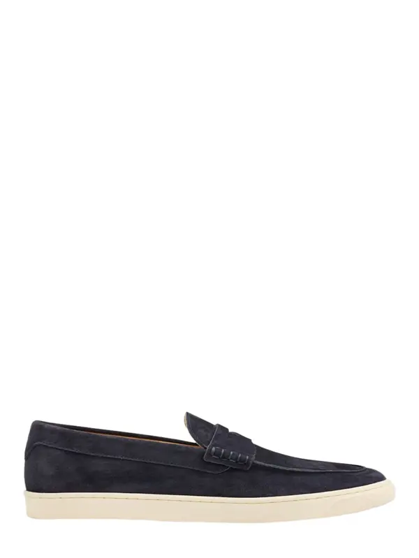 Brunello Cucinelli Suede Penny Loafers - Dark Blue