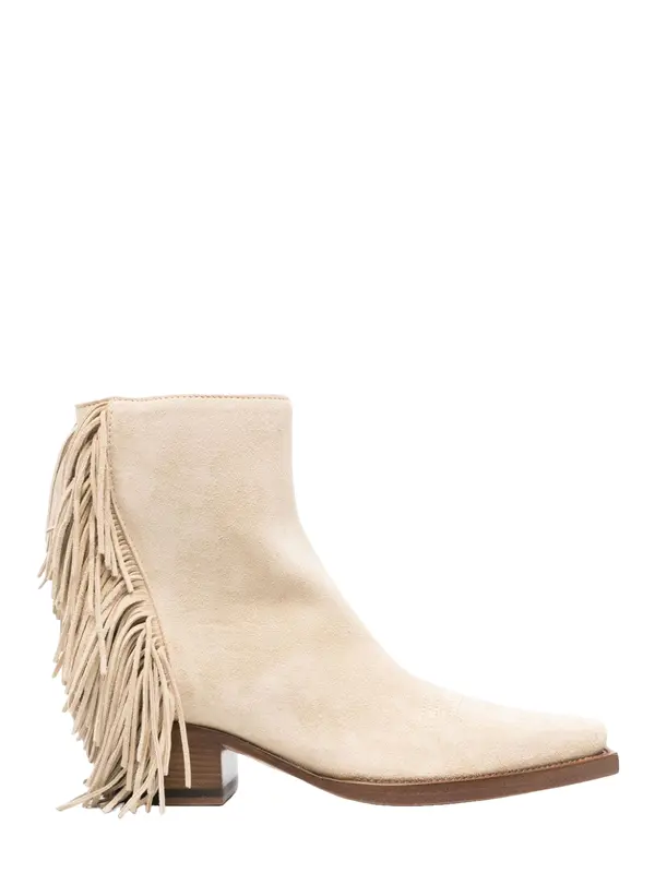 BOTTERO Fringed Suede Ankle Boots - Neutrals