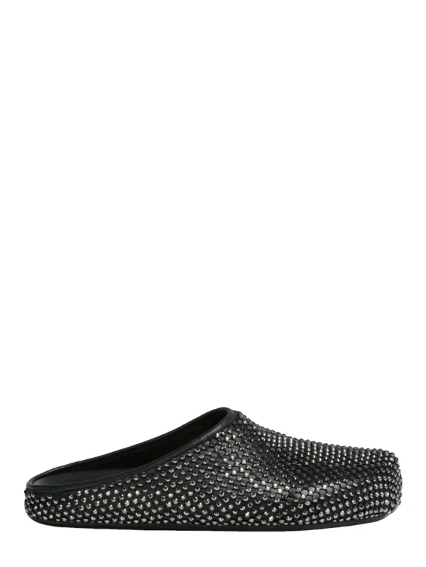Marni Crystal-embellished Leather Sandals - Black