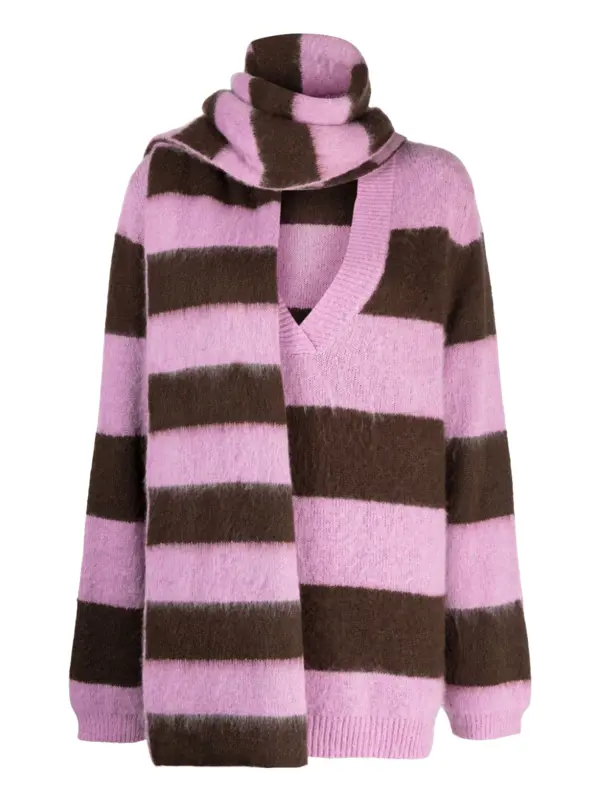 B+AB Stripe-pattern Jumper - Purple