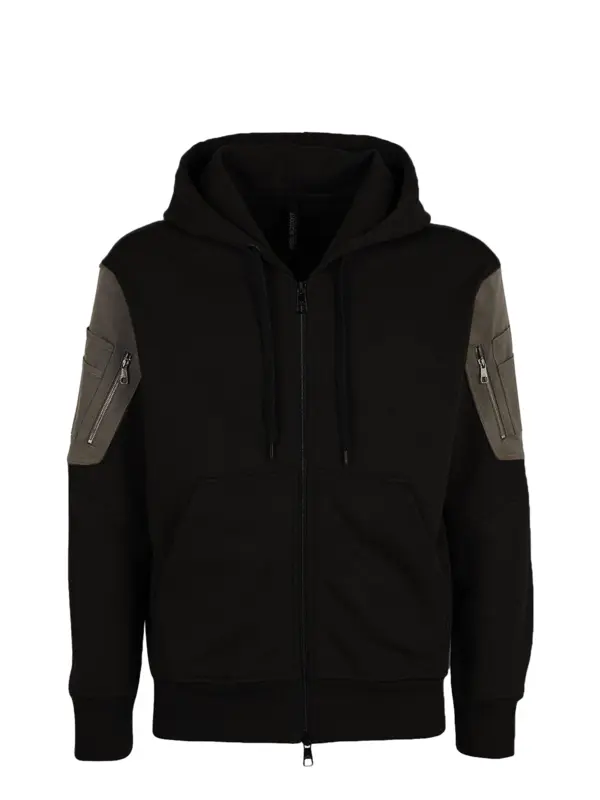 Neil Barrett Cotton Logo Hooded Sweatshirt - Black
