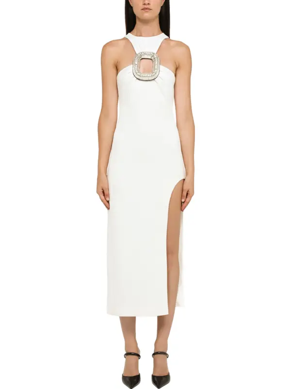 David Koma Asymmetrical Midi Dress - White