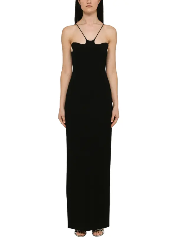 MONOT Long Dress With Slit - Black