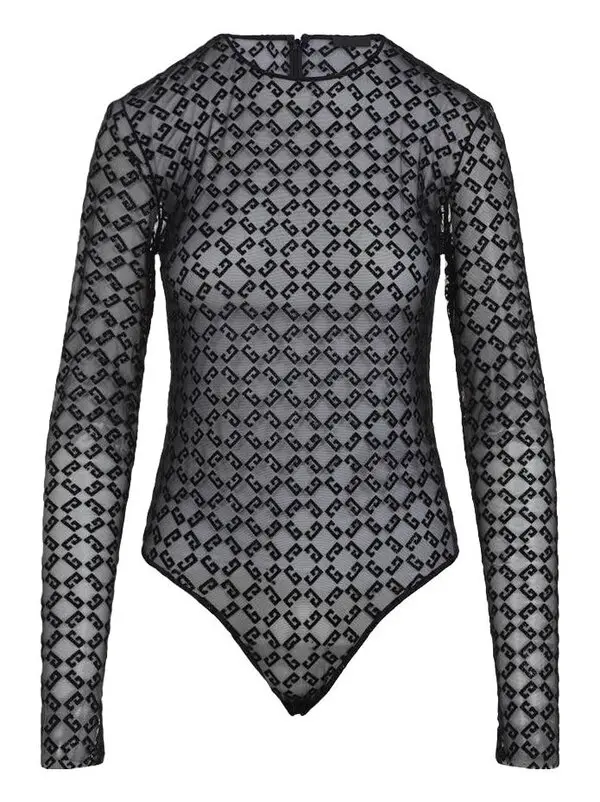 Givenchy Mesh Velvet Gg Pattern Body - Black