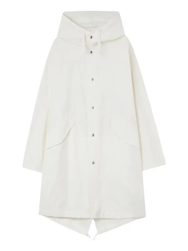 JIL SANDER Fishtail Hooded Cotton Parka - White