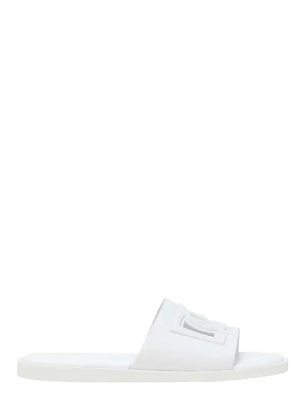 Dolce & Gabbana Logo Embossed Slides - White