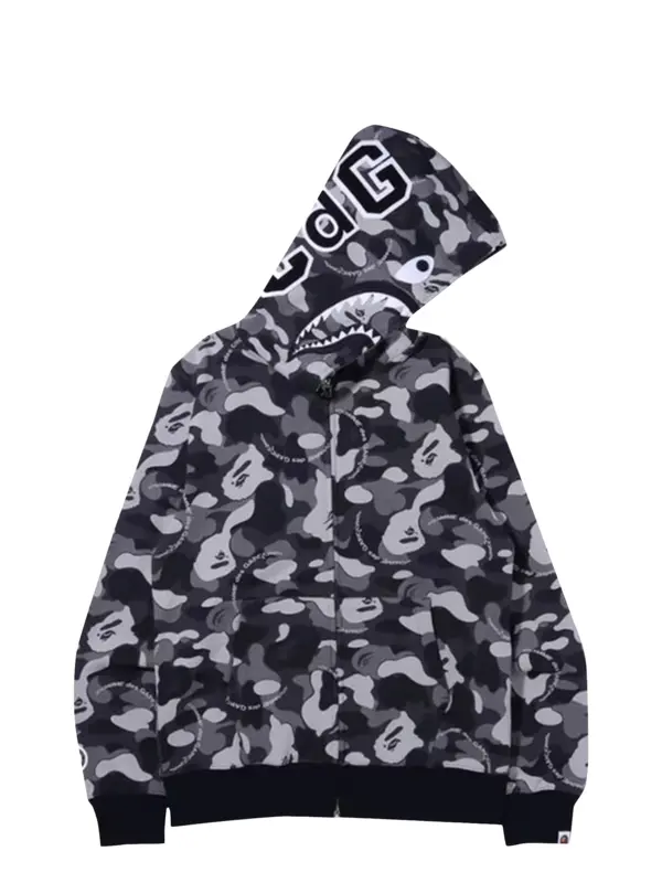 BAPE X Comme Des Garçons Osaka Shark Full Zip Hoodie - Black